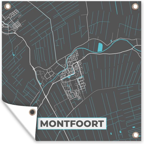 Tuinposters Plattegrond - Montfoort - Kaart - Stadskaart - 50x50 cm ...