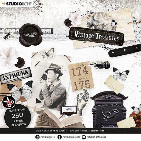 Studio Light Die Cut Block Vintage Treasures nr.26 SL-VT-DCB26 152 ...