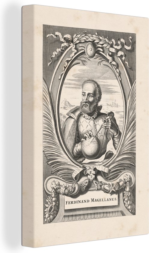 Canvas Schilderij Ferdinand Magellaan - 60x90 cm - Wanddecoratie | bol.com