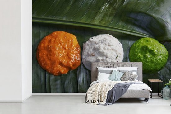 Behang - Fotobehang - Verschillende kleuren chutney - Breedte 450 cm x hoogte 300 cm | bol.com