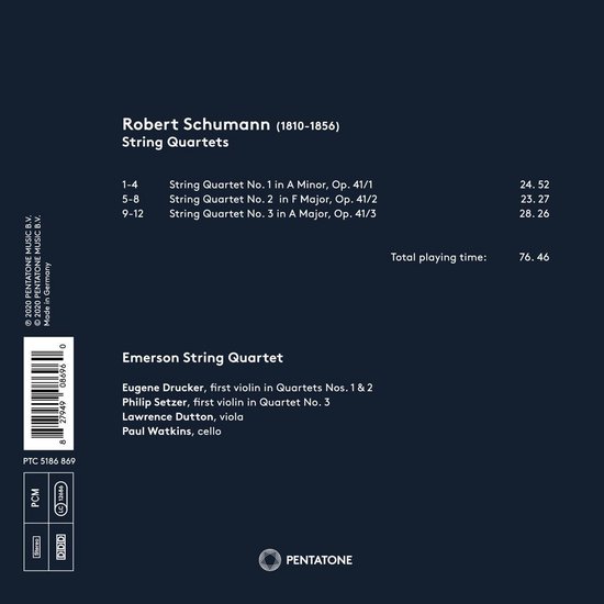 Schumann String Quartets (CD), Emerson String Quartet | Muziek | bol