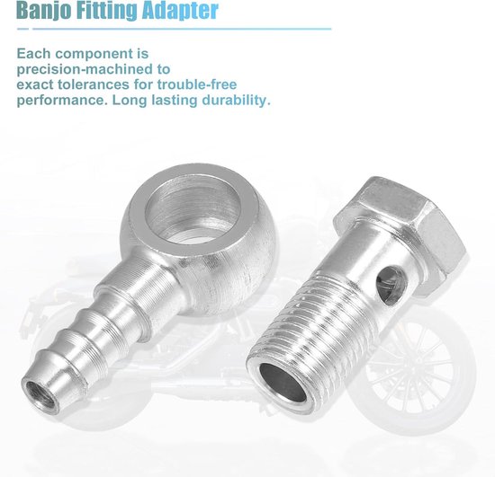 Nordivar - Adaptateur Banjo Fitting 14mm ID 10mm OD M14x1.5 Argent ...