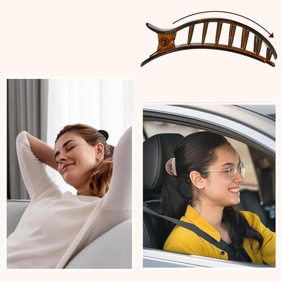 4x Platte Haarclip Set - Sterke Houdkracht & Ronde Tanden - Stijlvolle ...