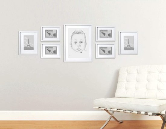 Set van 7 fotolijsten voor kindertekeningen en foto's, houten lijsten ...