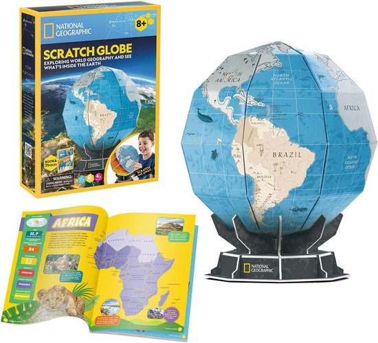 3D Wereldbol Puzzel Monteerbaar Model voor Kinderen vanaf 8 Jaar | bol