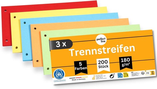 Pack of 600 A4 Folder Dividers Made in Germany 3 x 200 Pieces (Pack of ...