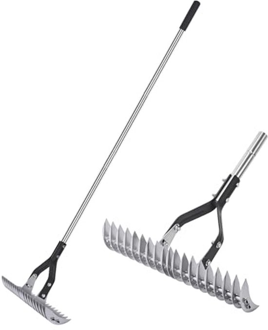 Verstelbare Rieten Hark voor Tuinonderhoud - 15 Inch Brede Handgreep ...