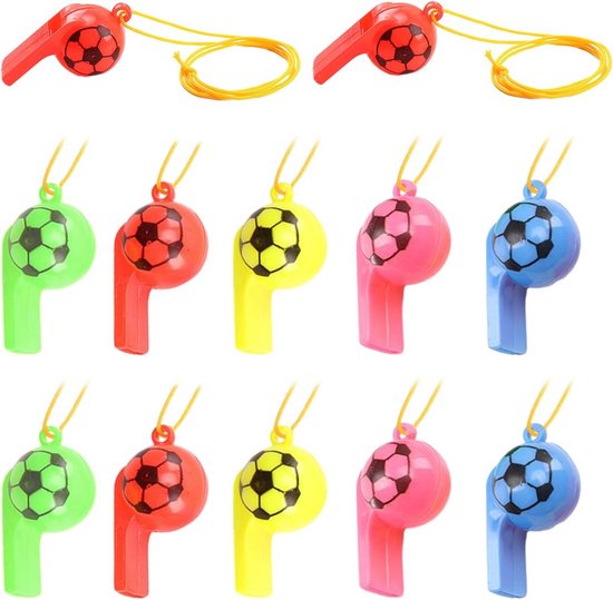 Voetbalfluitjes Set van 12 - Kunststof Fluitjes voor Kinderen en ...