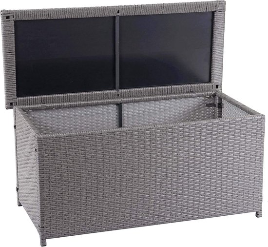 Grote Polyrotan Kussenbox Tuinkist 320L in Grijs - Ideaal voor ...