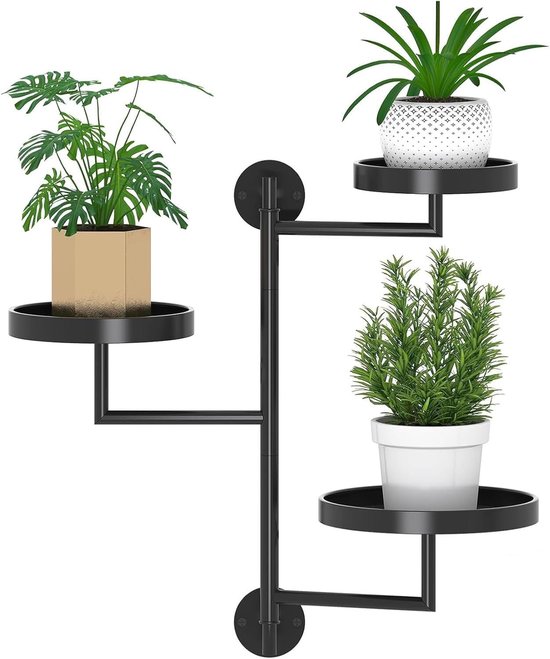 Rotating Plant Shelves - 3 Tier Metal Plant Stand - 180 Degree Rotating ...