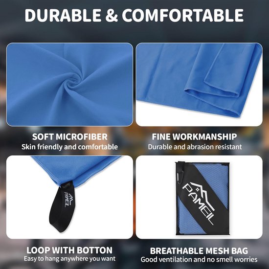 Microvezel Handdoek Set van 3 - Sneldrogend en Compact voor Fitness en ...