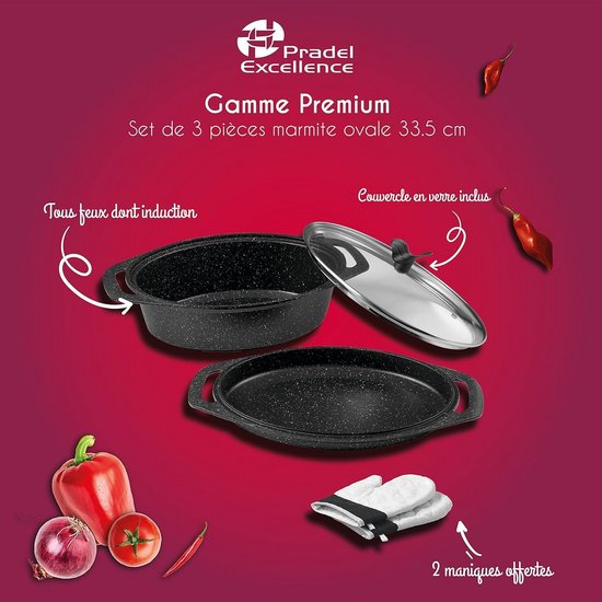 Slow Cooker Gietaluminium met Glazen Deksel Anti-aanbaklaag | bol