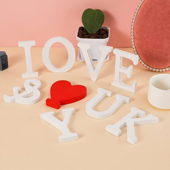 Staande Houten Letters 10cm, Natuurlijk Onafgewerkt Hout Grote Letter ...