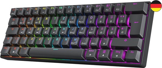 Compact Mechanical Gaming Keyboard - 62 Key Multicolor RGB LED - ISO ...