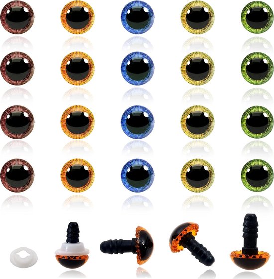 20 Sets 11mm Veiligheid Ogen voor Haak Craft Poppen - Colorful Plastic ...