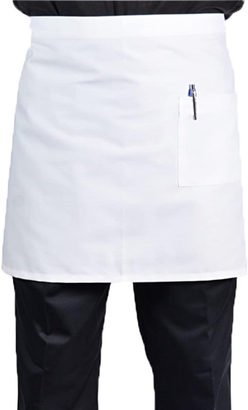 Kort Taille Schort Zwart-Wit 100% Katoen - Verstelbaar en Vuilwerend ...