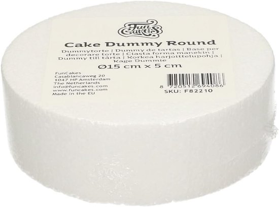 Ronde Stevige Cake Dummy Ø15 cm x 5 cm - Herbruikbaar voor Decoratie ...