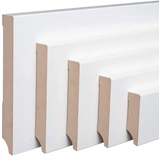Witte MDF Plinten - Weimar Profiel - 80mm Hoogte - 220m per 100 Stuks ...