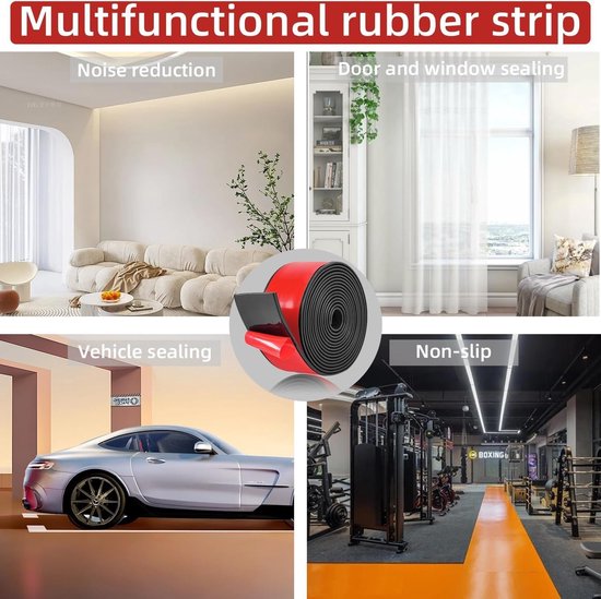 Rubber Strips - Zelfklevend - 40mm (W) x 2mm (D) x 300cm (L) - Neopreen ...