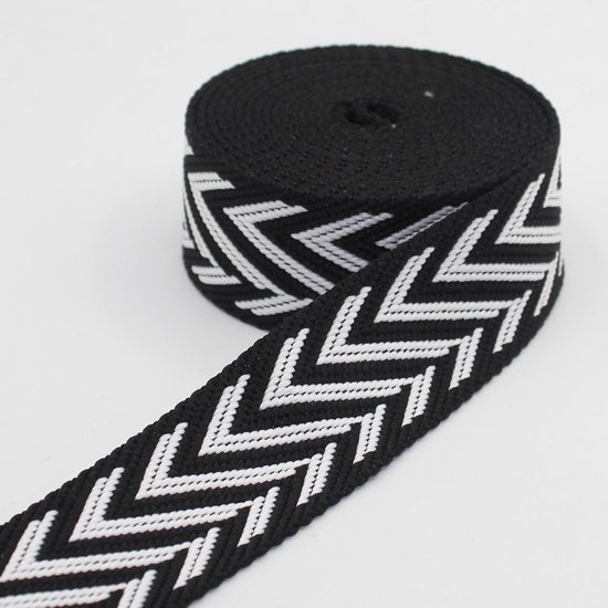 5 Meter Polyester Band met Lijn en Pijlpatroon, 38 mm Breed | bol