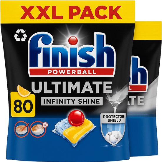 Finish Ultimate Infinity Shine Citroen Vaatwastabletten - 80 Capsules ...