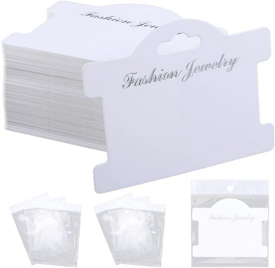 100 Stuks Romig Witte Kartonnen Kaarten voor Armbanden en Kettingen ...