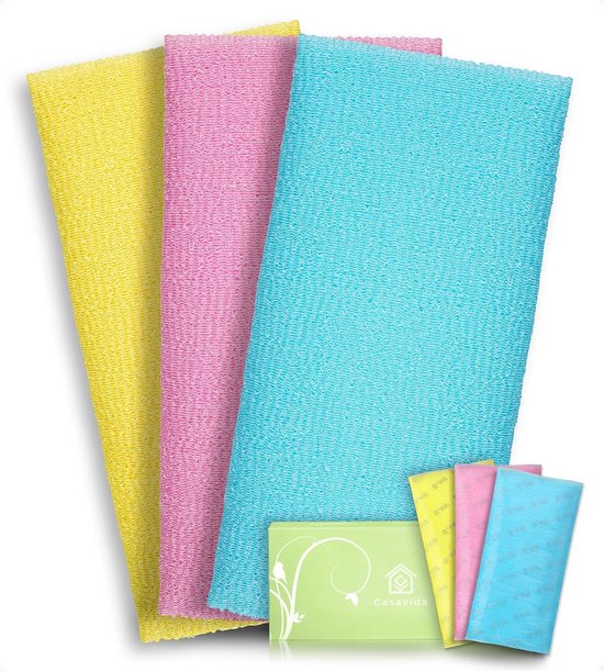 Exfoliërende Douchehanddoek Rugwasser Set 3 stuks Nylon ...