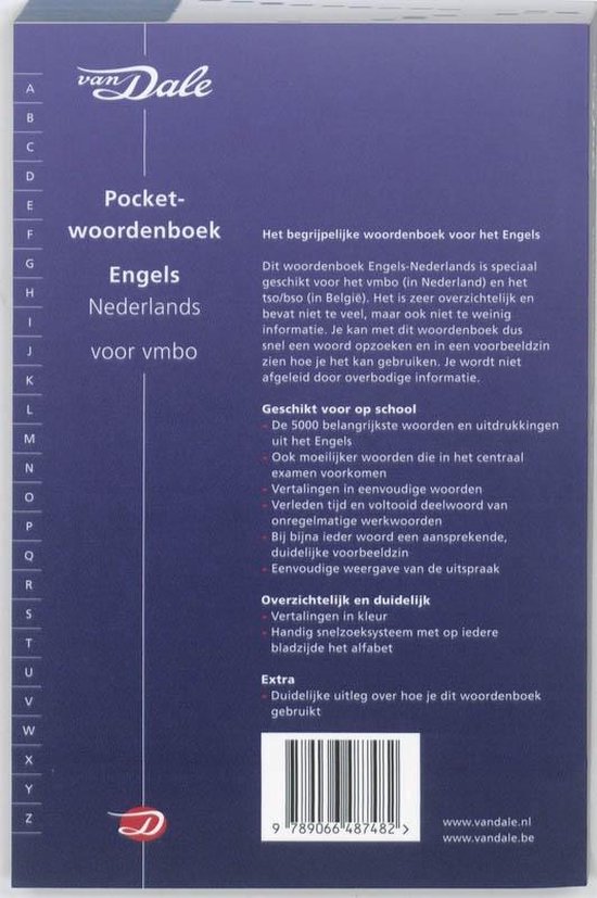 Van Dale Pocketwoordenboek Engels-Nederlands voor vmbo | 9789066487482 ...