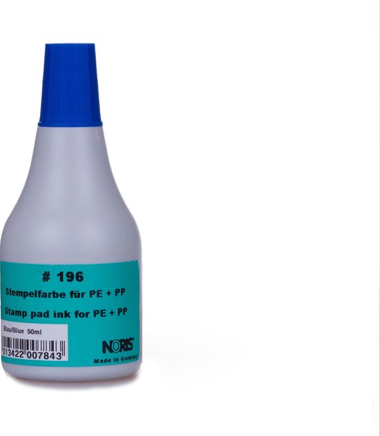 Kunststof Stempelinkt | Blauw| Noris #196 | 50ml | bol