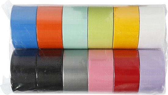 Duck tape, Effen kleur, B: 48 mm, diverse kleuren, 12x5 m/ 1 doos | bol