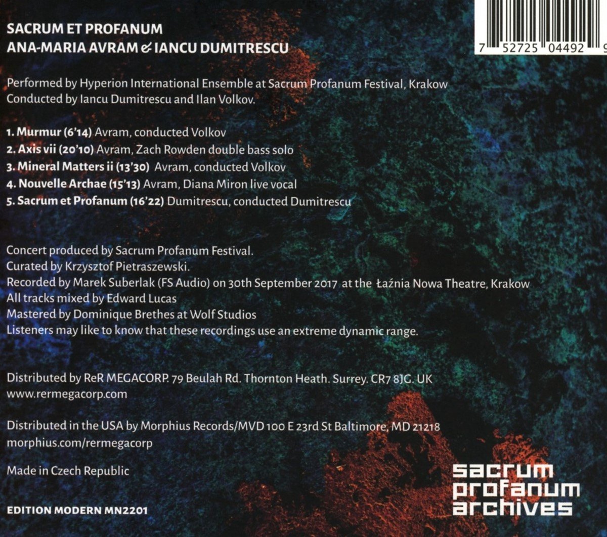 Iancu Dumitrescu & Ana-Maia Avram - Sacrum Et Profanum (CD), Iancu ...