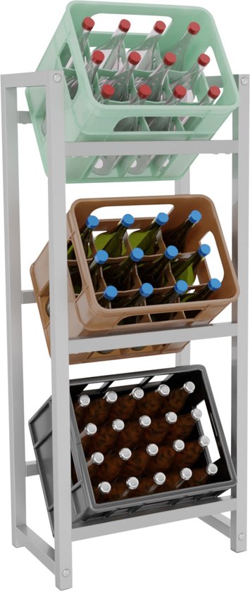 CLP Krattenrek Stack - Metalen Drankkrat Rek voor 2 tot 9 Kratten ...