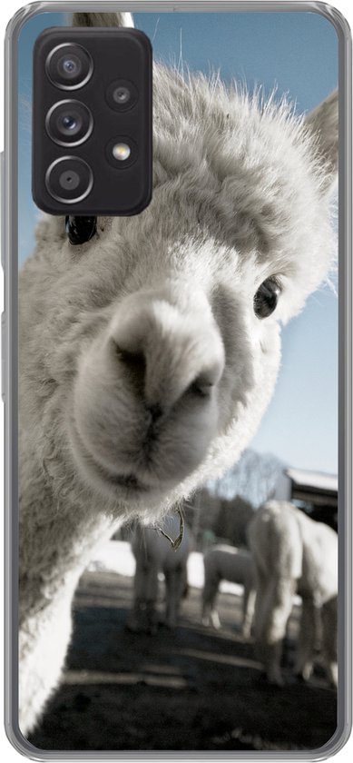 Samsung Galaxy A53 5G hoesje - Alpaca - Wit - Dier - Siliconen ...
