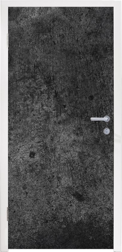 Deursticker Beton - Structuur - Retro - Zwart - Grijs - Rustiek ...