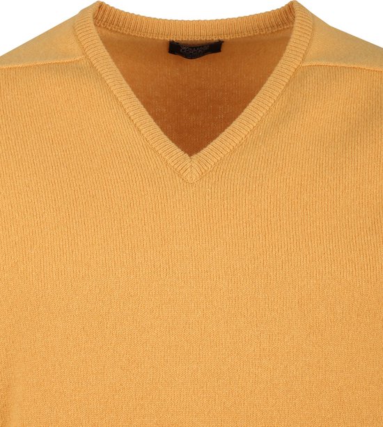 William Lockie - V-Hals Lamswol Geel - Heren - Maat XL - Regular-fit | bol
