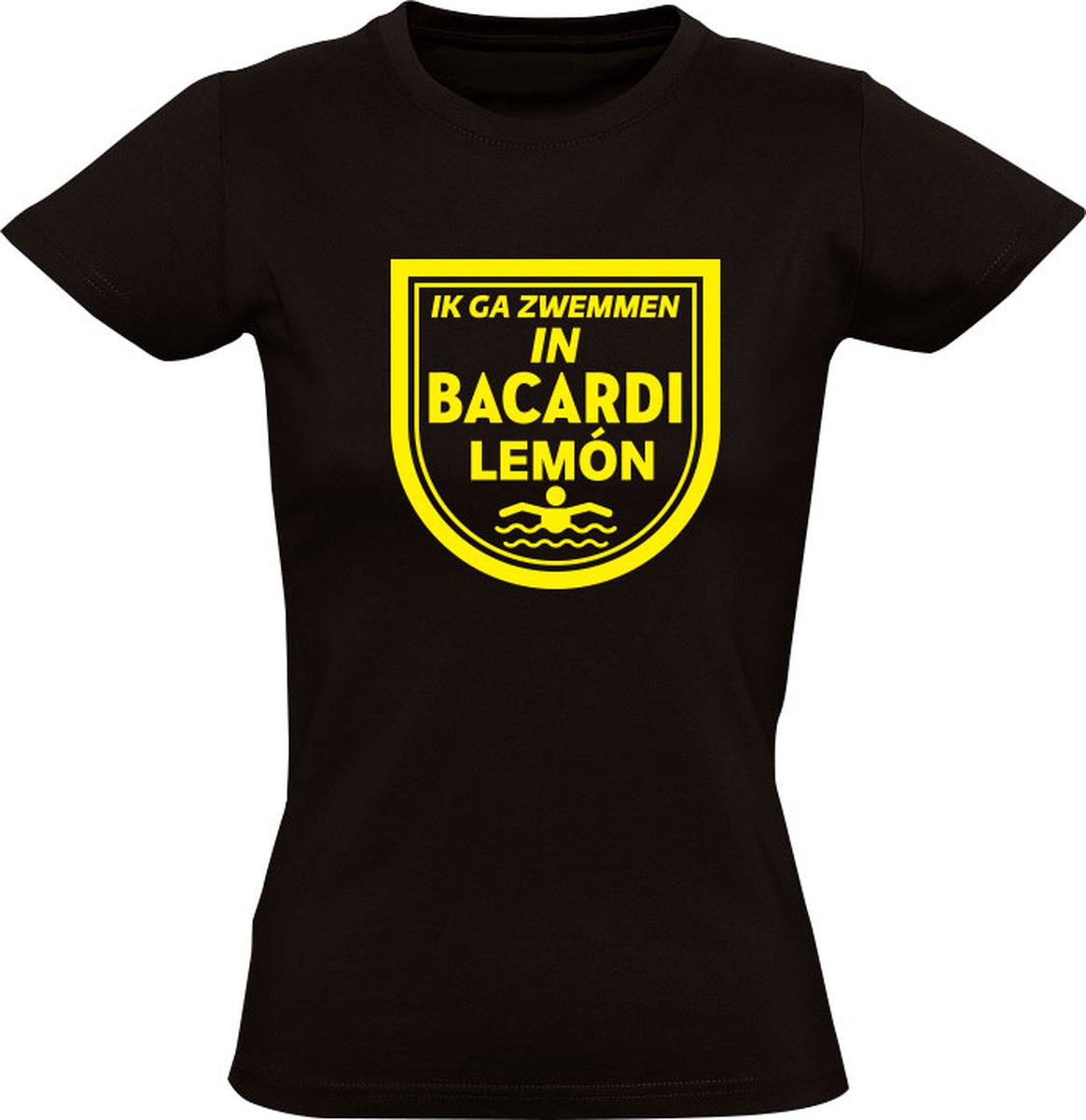 Ik ga zwemmen in Bacardi Lemon Dames T-shirt | Mart Hoogkamer | Bacardi Limon | Zwart | bol.com