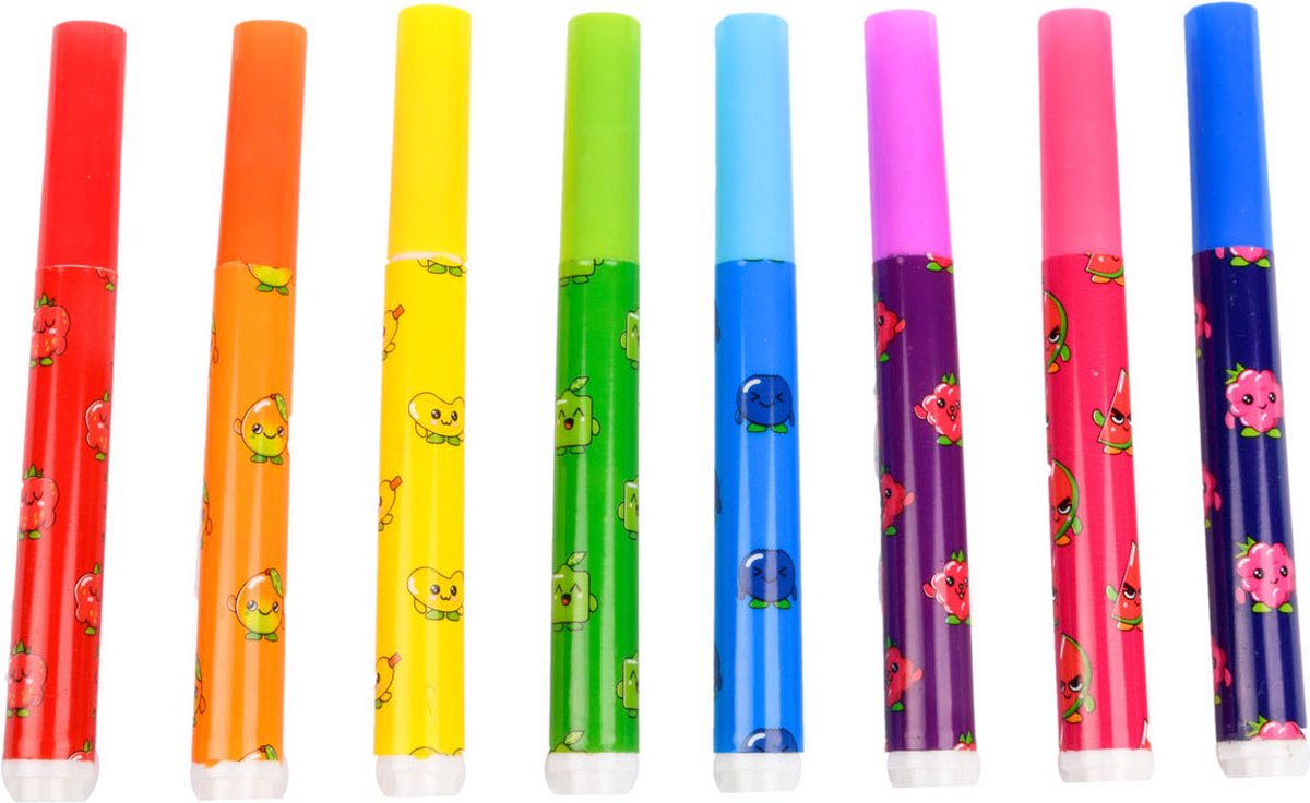 Fruity Squad - 8 Mini Stiften - Kleuren - Geuren - Geurstiften - Brede ...