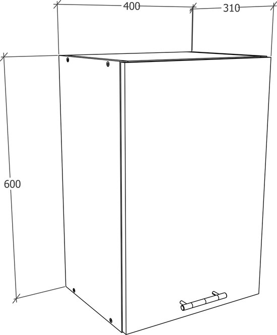 VCM Keukenkast breedte 50 cm houten deur wandkast keuken keukenmeubel ...