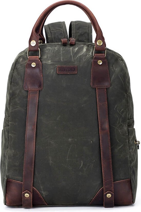 Della Q Canvas rugzak 35,6x45,7x11,4cm olijf - 1st | bol.com