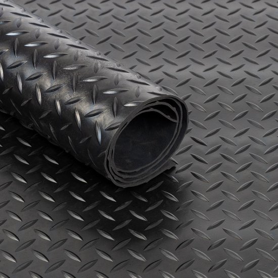 etm Rubber loper - Rubbermat - Traanplaat - 3 mm - 150 x 400 cm | bol