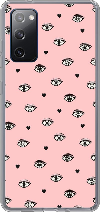 Telefoonhoesje Geschikt voor Samsung Galaxy S20 FE hoesje - Meisje - Ogen - Roze -... | bol