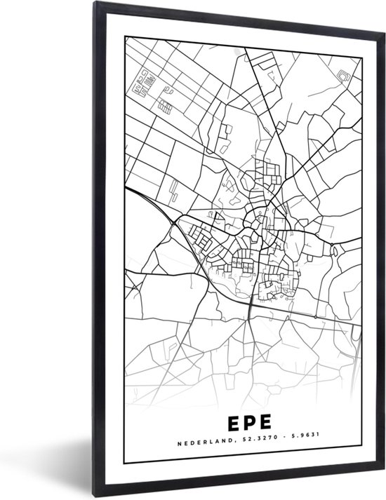 Fotolijst incl. Poster - Epe - Plattegrond - Kaart - Stadskaart - 20x30 ...