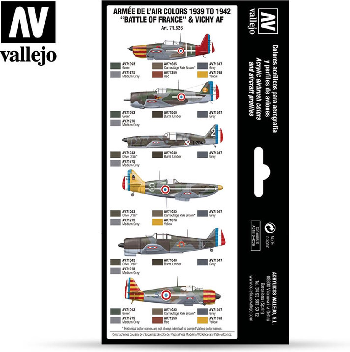 Vallejo val71626 - Model Air - Armée De L’Air Colors 1939-1942 Battle ...