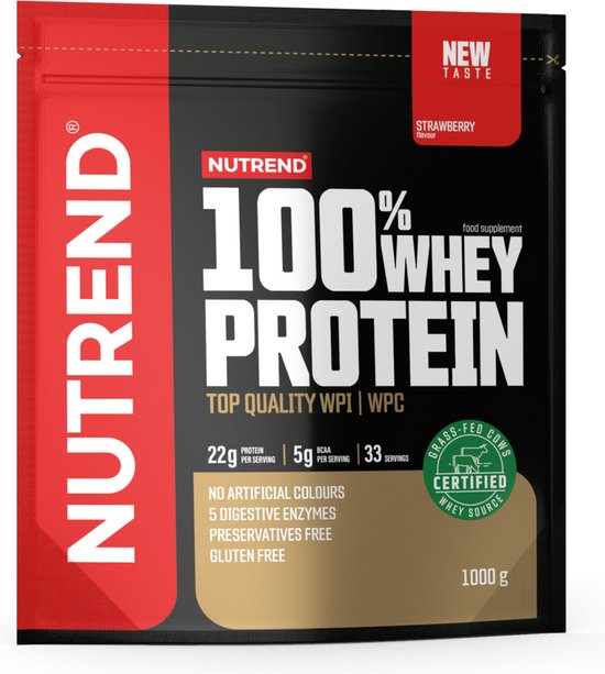 Nutrend - 100% Whey Protein (Strawberry - 1000 gram) | bol