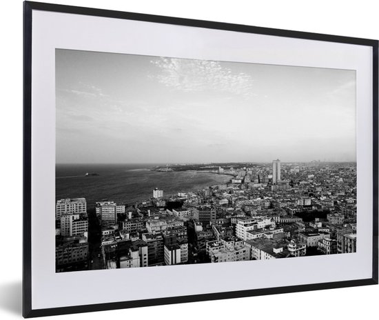 Luchtfoto van de hoofdstad Havana in Cuba - zwart wit | bol