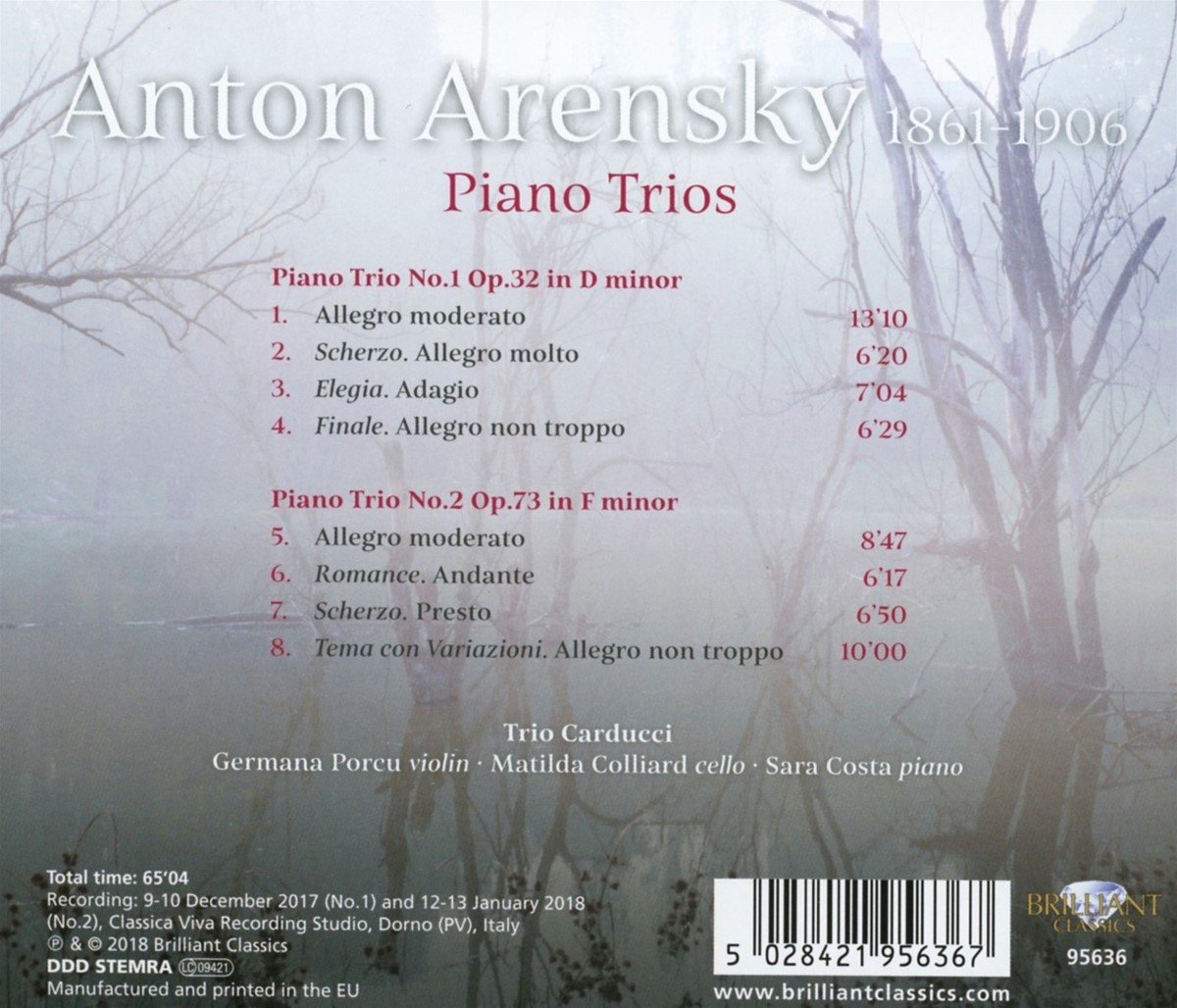 Trio Carducci - Arensky: Piano Trios (CD), Trio Carducci | CD (album ...