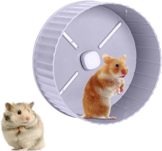Stille Hamster Wiel - Oefeningsspeelgoed voor Kleine Dieren (Grijs, 6.7 inch) | bol