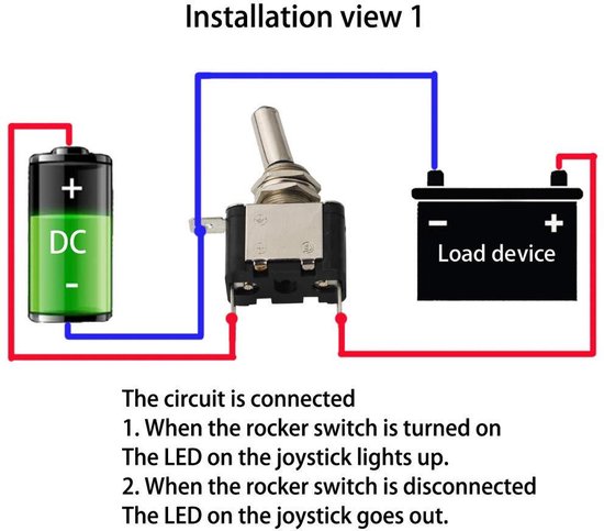 Tuimelschakelaar met LED-display rood 12V / 20A SPST aan/uit schakelaar ...