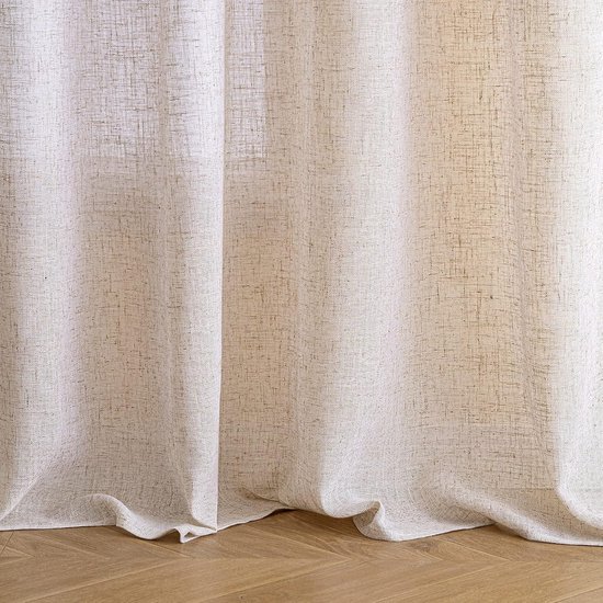 Linnen Look Gordijnen - Modern Voile - Set van 2 - 140 x 300 cm | bol
