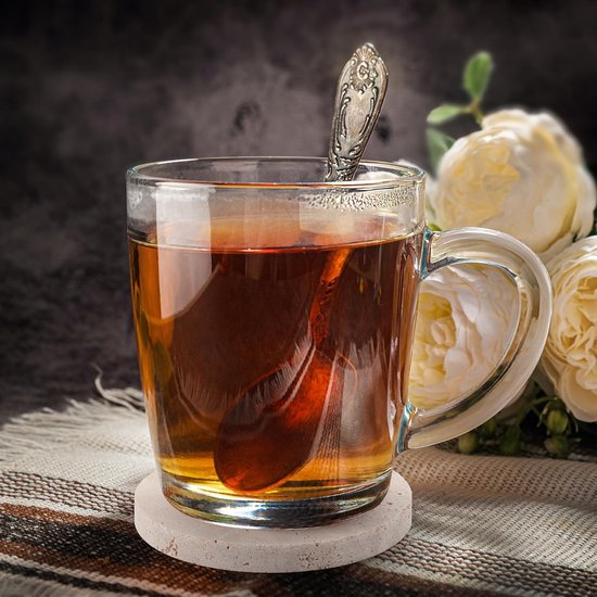 Travertijn stenen onderzetters - moderne uitstraling - set van 4 ...